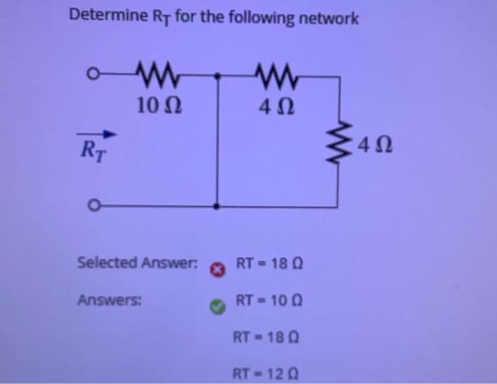 Solved Determine Rt for the following network o w w 10 Ω 412 | Chegg.com
