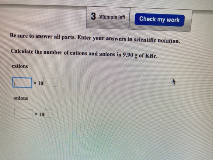 Solved 3 attempts left Check my work Be sure to answer all | Chegg.com
