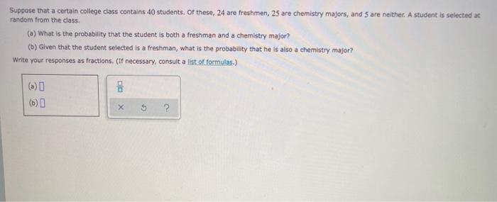 Solved Suppose that a certain college class contains 40 | Chegg.com