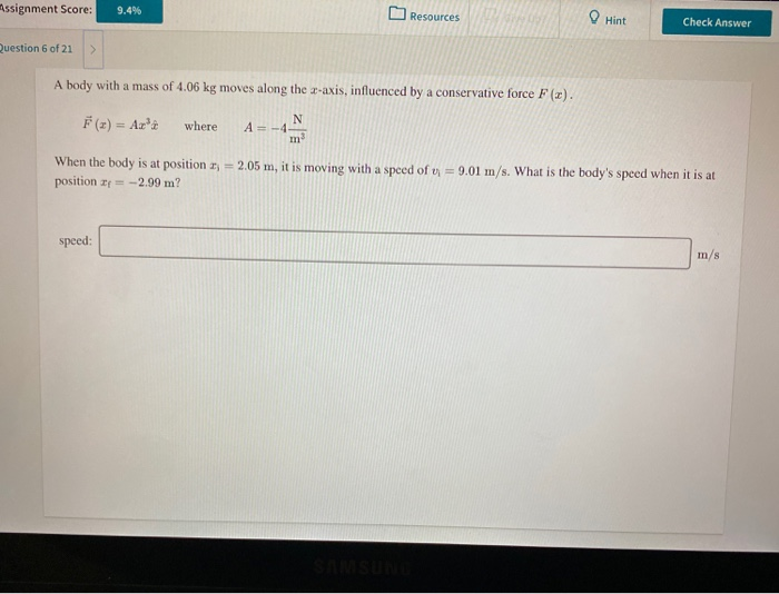 Solved Assignment Score: Resources Hint Check Answe Question | Chegg.com