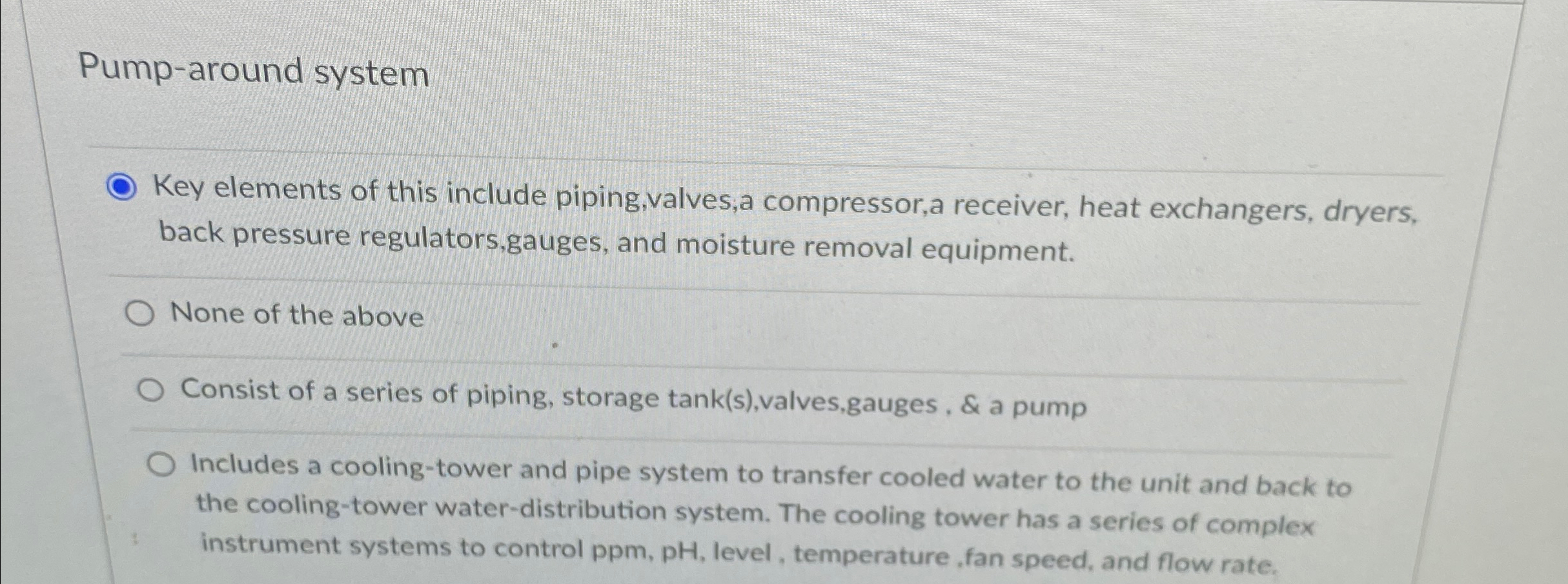 Solved Pump-around systemKey elements of this include | Chegg.com