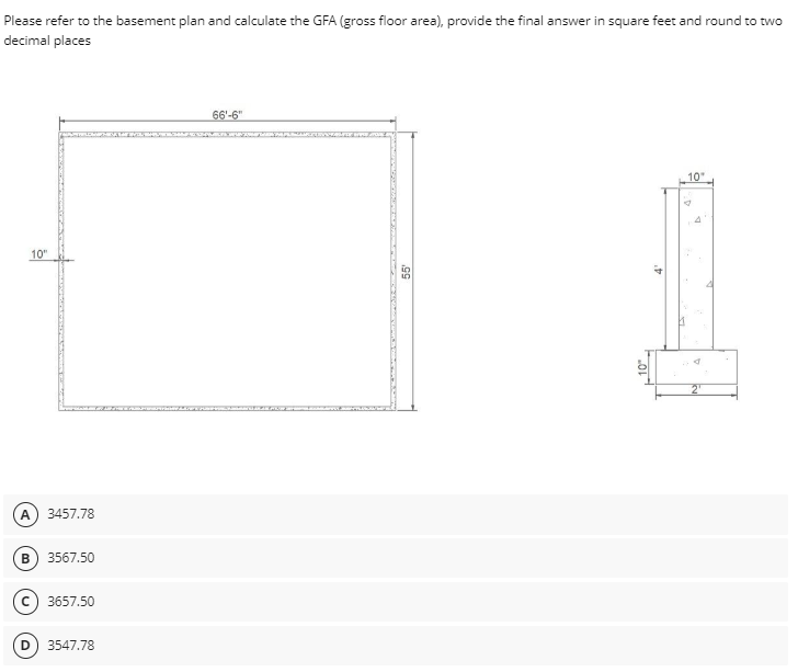 Solved Please refer to the basement plan and calculate the | Chegg.com