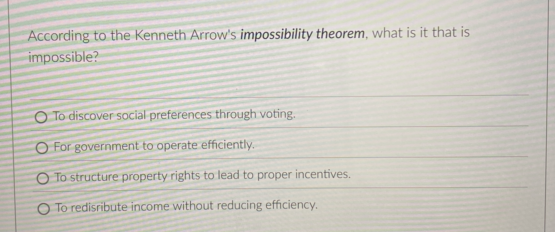 Solved According to the Kenneth Arrow's impossibility | Chegg.com