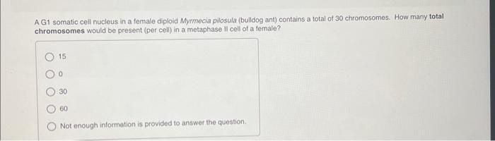 A G1 somatic cell nucleus in a female diploid | Chegg.com