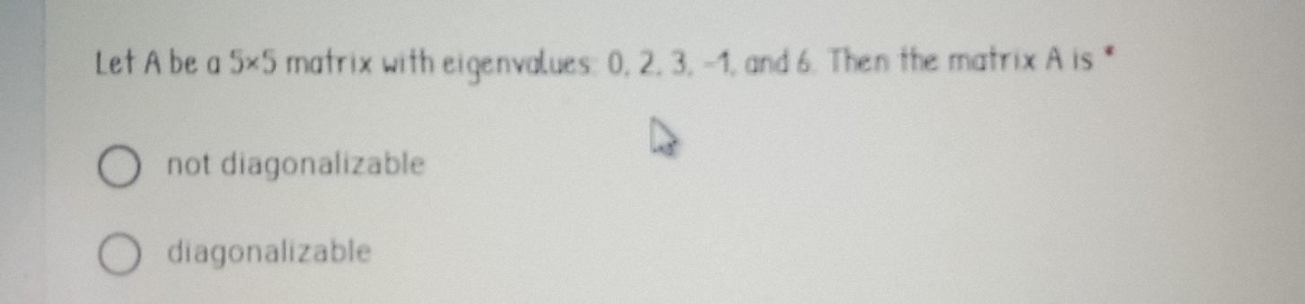 Solved Let A Be A 5x5 Matrix With Eigenvalues 023 1 And 6997