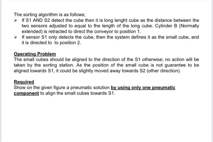 System Description The figure shows a simple sorting | Chegg.com