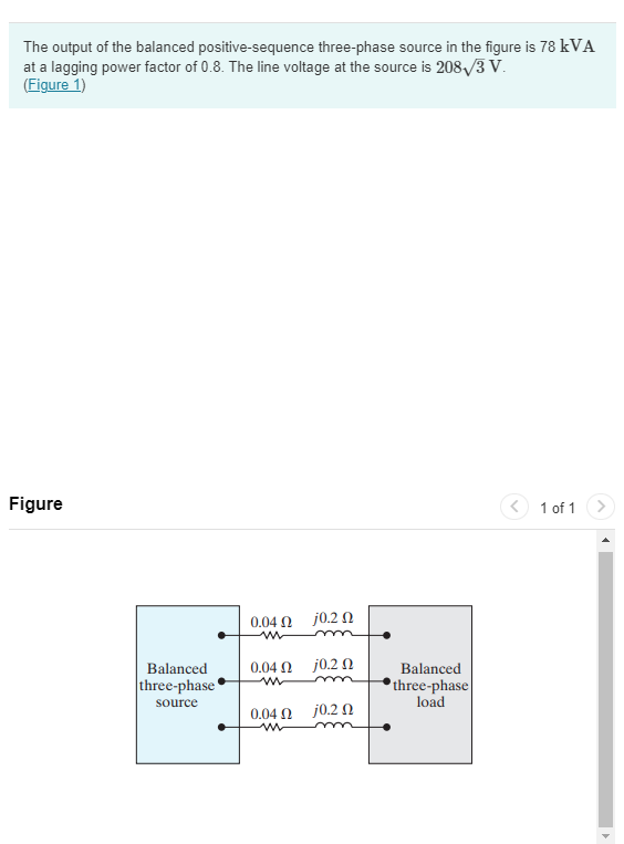 Solved The output of the balanced positive-sequence | Chegg.com