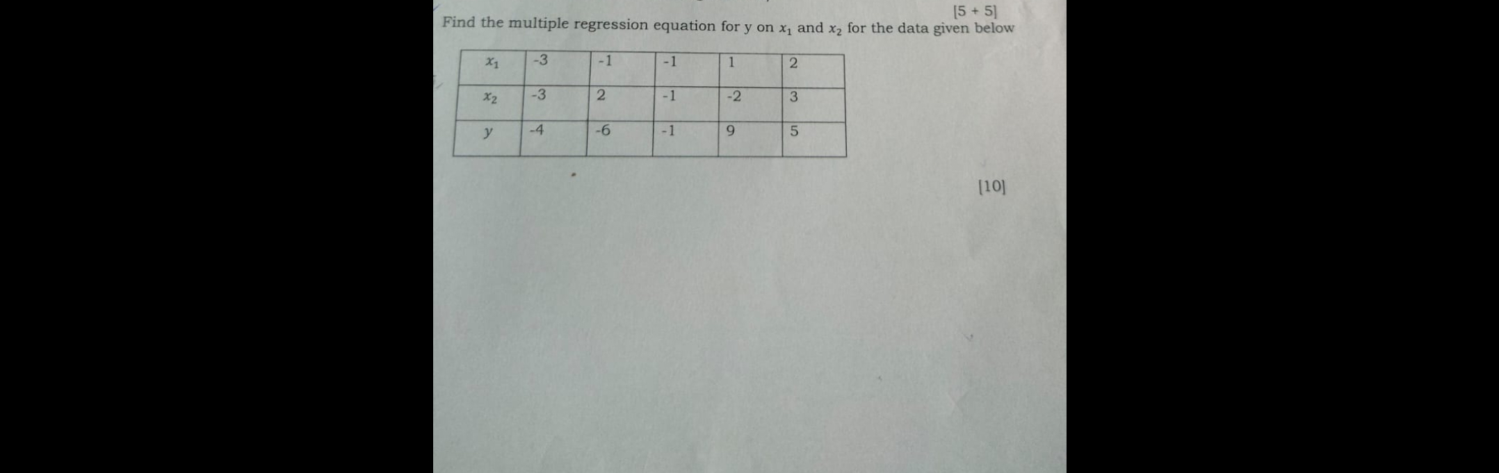 Solved Find the multiple regression equation for y on x1 | Chegg.com