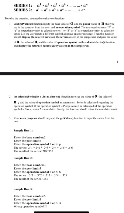 Solved . SERIES 1: ata?.a.a* SERIES 2: al + a² | Chegg.com