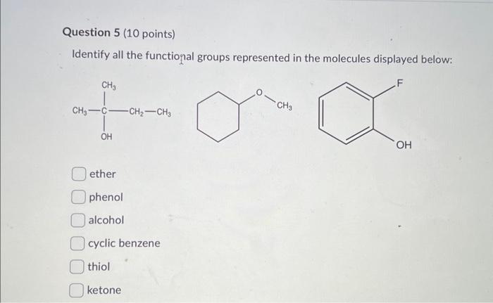 Solved Identify all the functional groups represented in the | Chegg.com