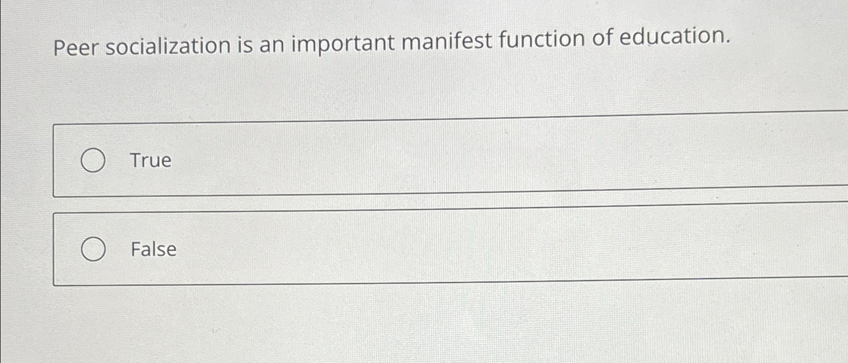 Solved Peer socialization is an important manifest function | Chegg.com