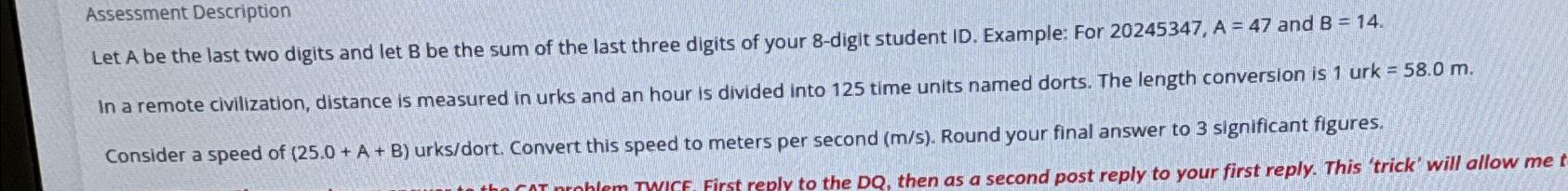 Solved Assessment DescriptionLet A ﻿be the last two digits | Chegg.com