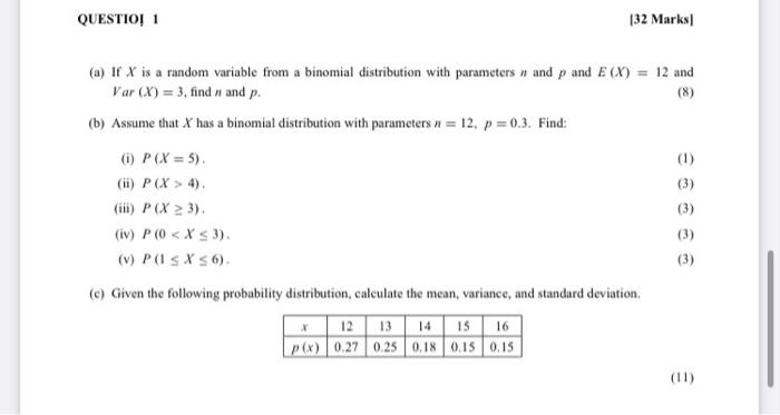 Solved (a) If X is a random variable from a binomial | Chegg.com