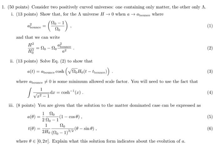 9:-) 1. (50 points) Consider two positively curved | Chegg.com 9:-) 1. (50 points) Consider two positively curved | Chegg.com
