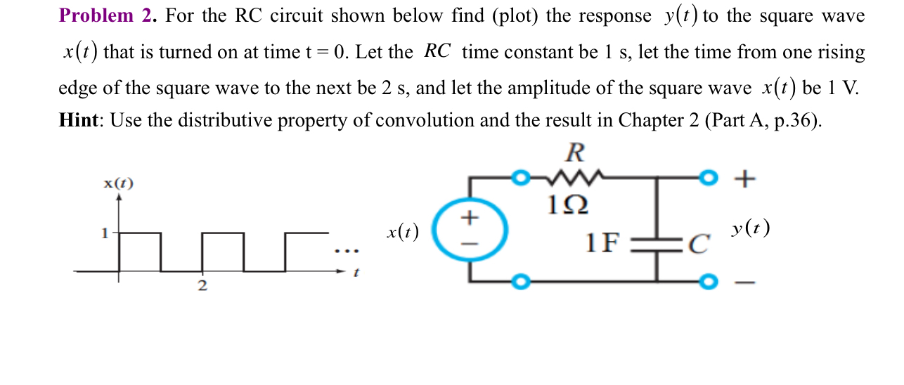 Solved Problem 2. ﻿For the RC circuit shown below find | Chegg.com