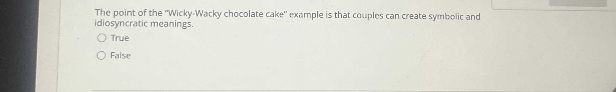 Solved The point of the "Wicky-Wacky chocolate cake" example | Chegg.com