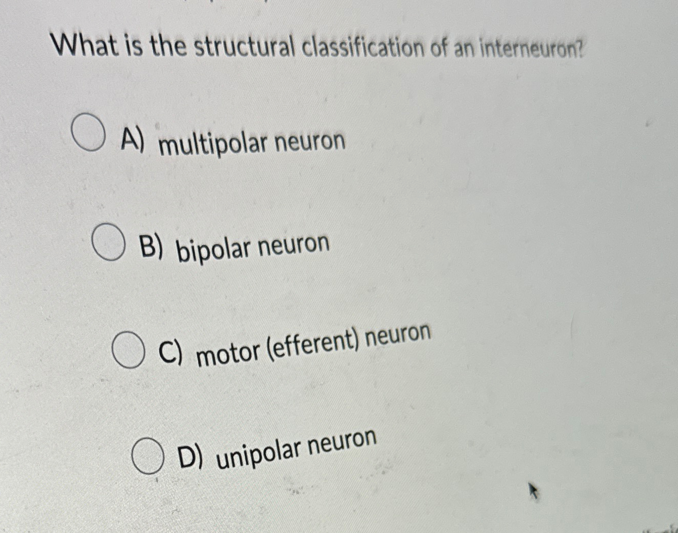 Solved What is the structural classification of an | Chegg.com