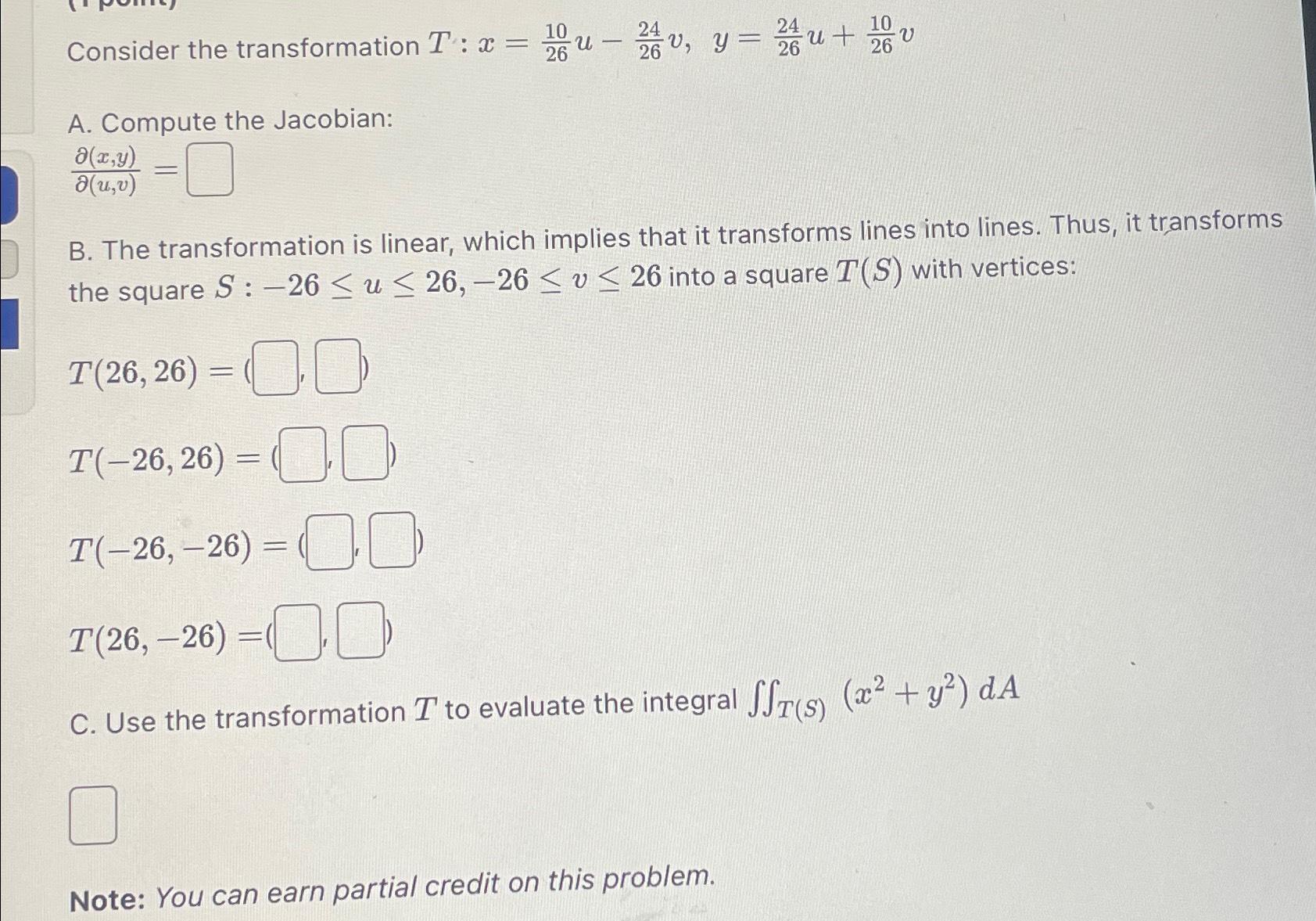 Solved Consider the transformation | Chegg.com