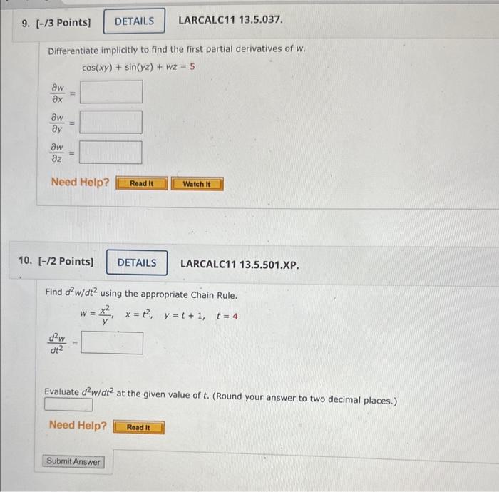 Solved Differentiate implicitly to find the first partial | Chegg.com