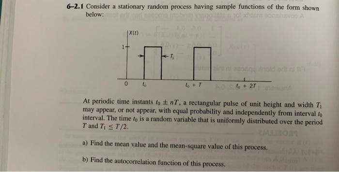 Solved 6-2.1 Consider a stationary random process having | Chegg.com