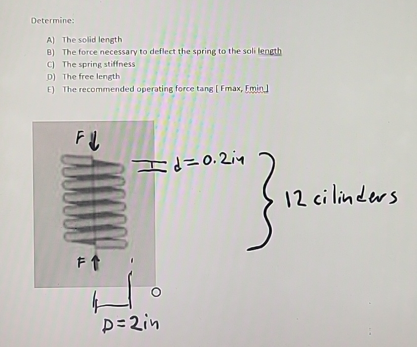 Solved DetermineA) ﻿The solid lengthB) ﻿The force necessary | Chegg.com