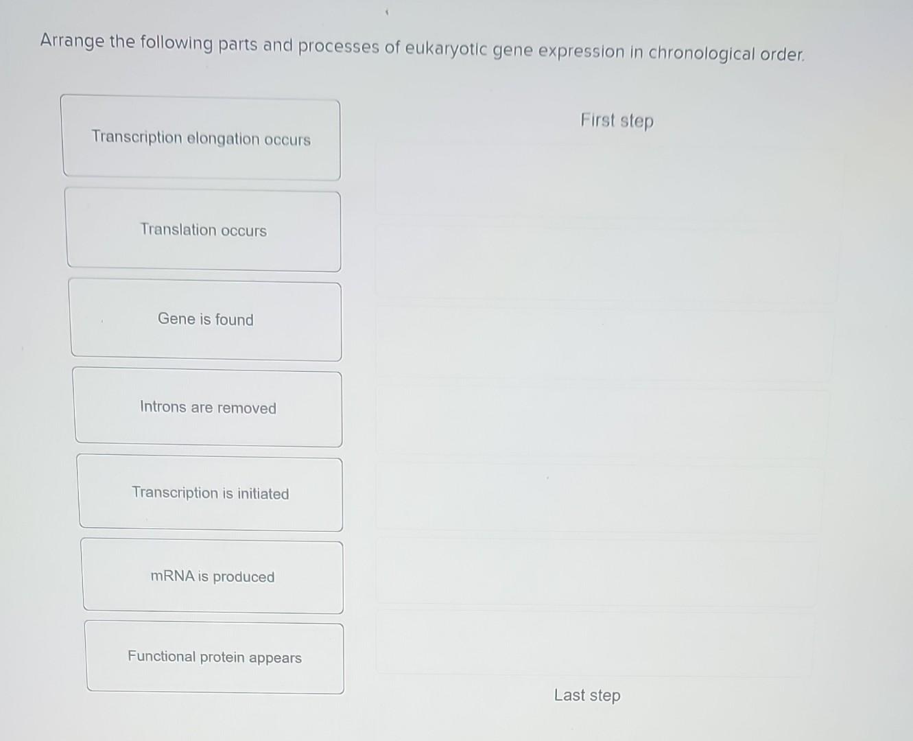 Solved Arrange the following parts and processes of | Chegg.com