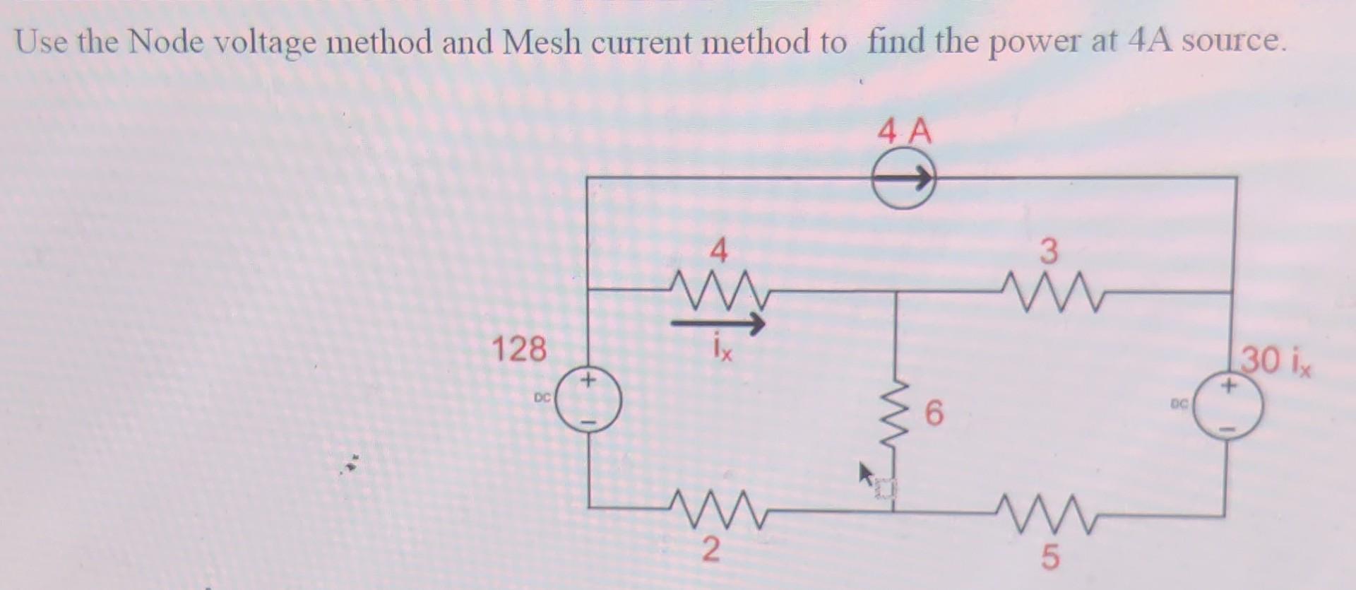 Solved Use the Node voltage method and Mesh current method | Chegg.com
