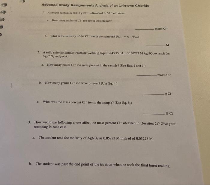 Solved Advance study Assignment: Analysis of an Unknown | Chegg.com