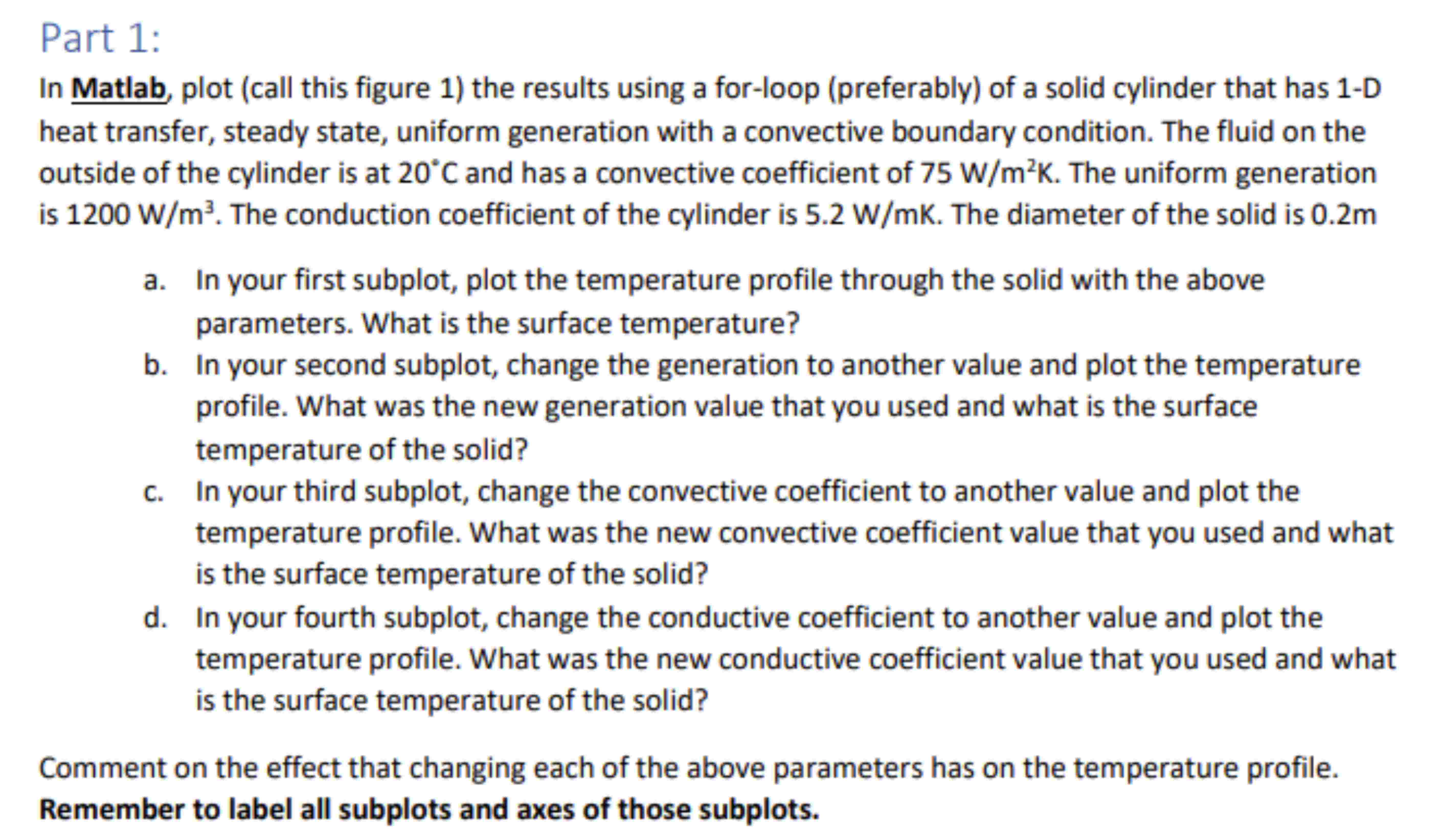 Solved Part 1:In Matlab, plot (call this figure 1) ﻿the | Chegg.com
