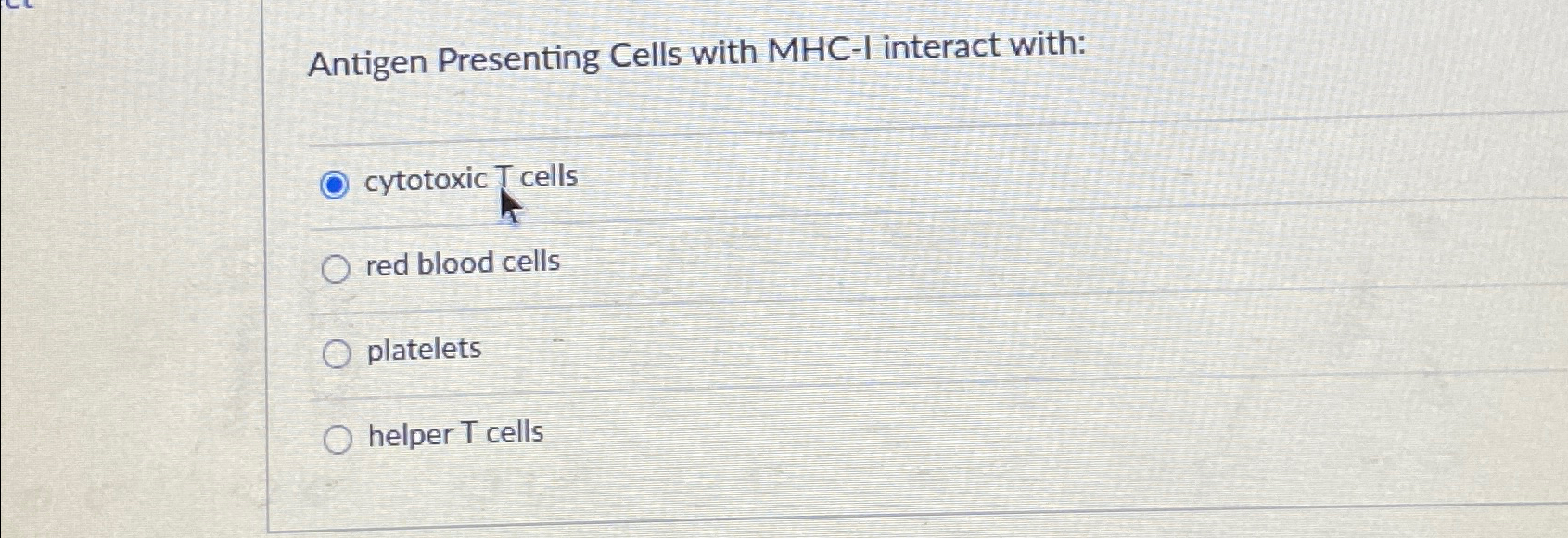 Solved Antigen Presenting Cells with MHC-I interact | Chegg.com