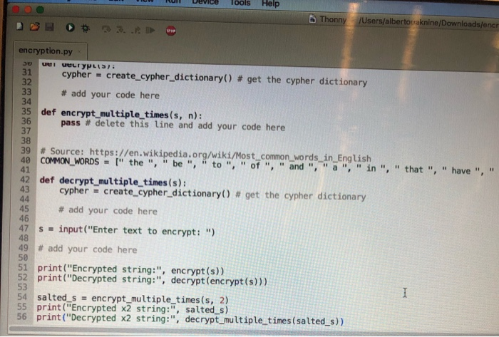 Solved wure TUUS Help Thonny - | Chegg.com