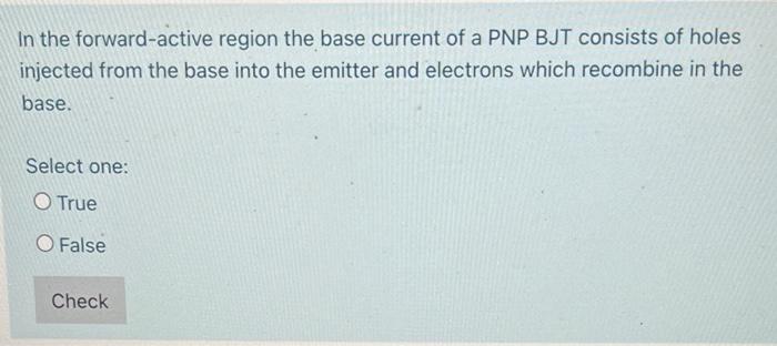 Solved In the forward-active region the base current of a | Chegg.com