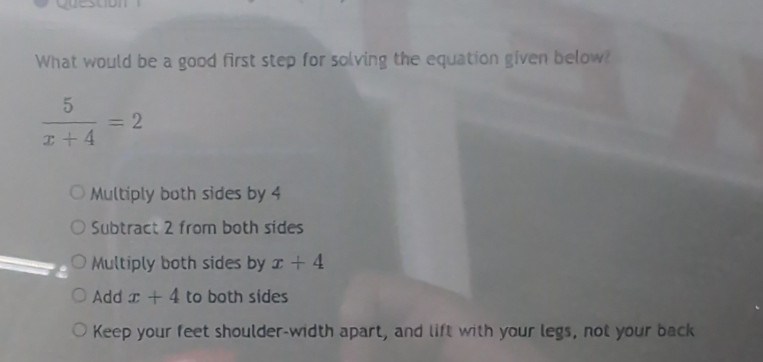Solved What would be a good first step for solving the | Chegg.com