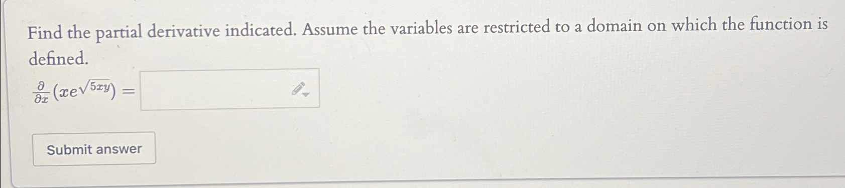 Solved Find the partial derivative indicated. Assume the | Chegg.com