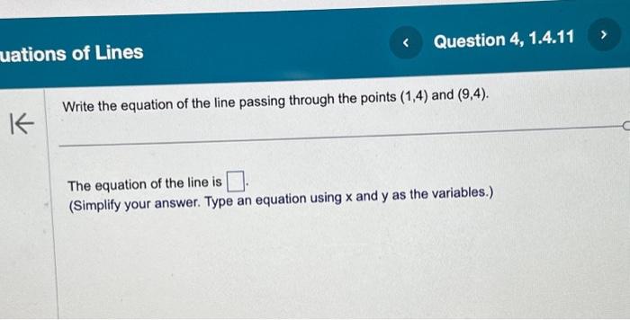 Solved Write The Equation Of The Line Passing Through The