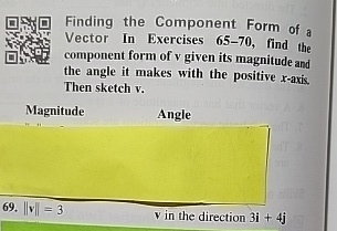 Solved Finding the Component Form of a Vector In Exercises | Chegg.com