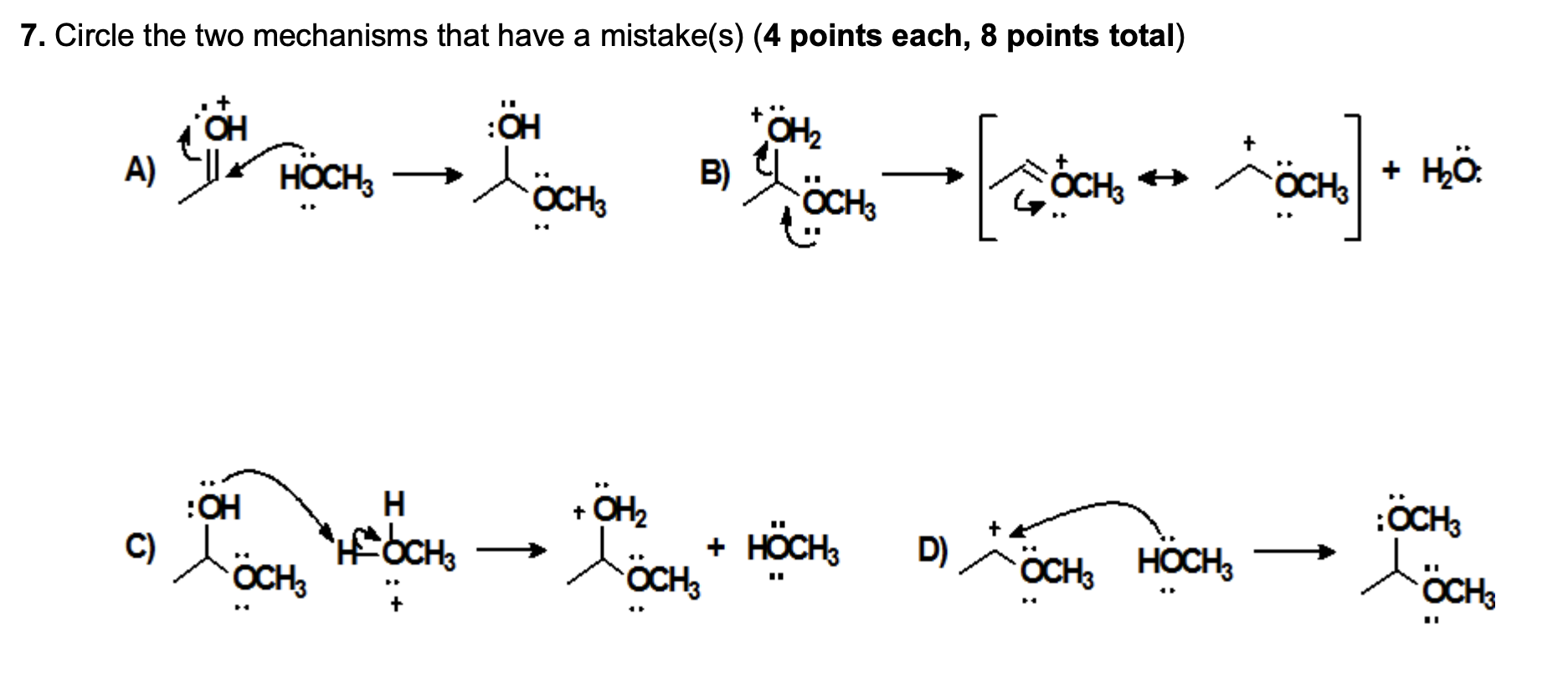 Solved Circle the two mechanisms that have a mistake(s) (4 | Chegg.com