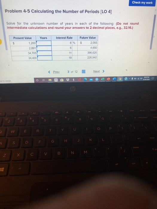 Solved Check my work Problem 4-5 Calculating the Number of | Chegg.com
