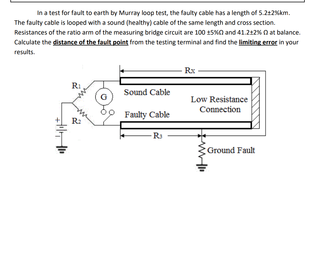 Solved In a test for fault to earth by Murray loop test, the | Chegg.com
