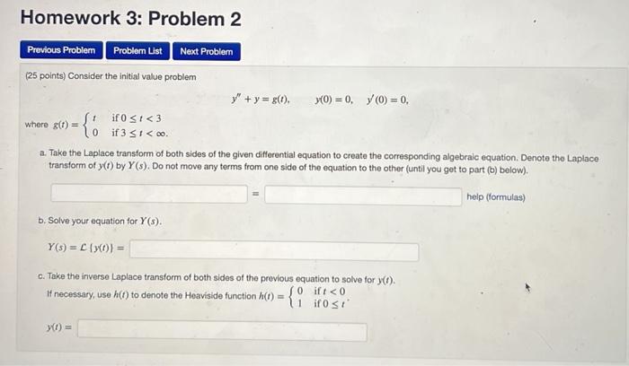 Solved Homework 3 Problem 2 Previous Problem Problem List 9812