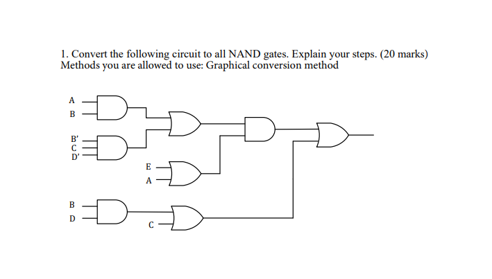 Solved Convert the following circuit to ﻿all NAND gates. | Chegg.com