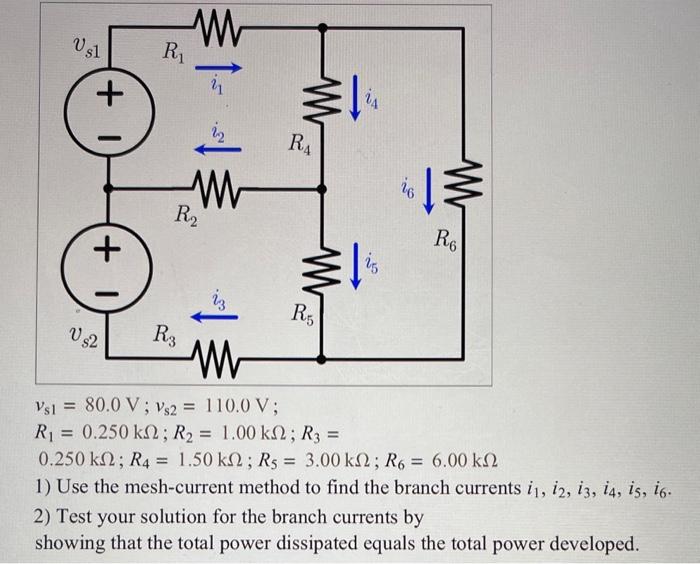 Solved Use the mesh-current method to find the branch | Chegg.com