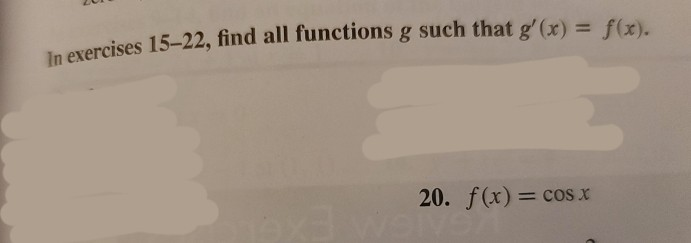 Solved In exercises 15-22, find all functions g such that | Chegg.com