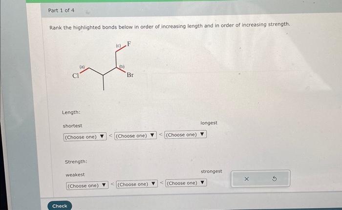 Solved Rank the highlighted bonds below in order of | Chegg.com
