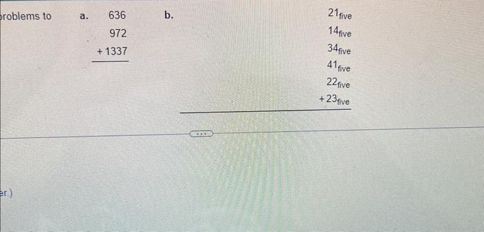 Solved Use scratch addition to perform the addition problems | Chegg.com