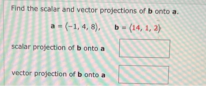 Solved Find The Scalar And Vector Projections Of B Onto A A