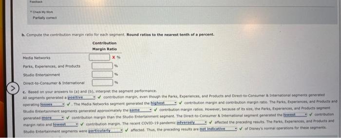 Solved Segment Contribution Margin Analysis The Walt Disney | Chegg.com