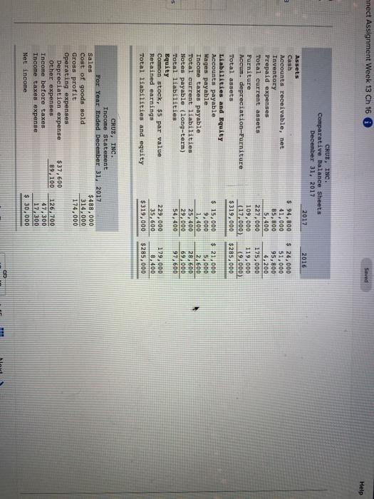 Solved nect Assignment Week 13 Ch 16 A Saved Help 2016 CRUE, | Chegg.com Solved nect Assignment Week 13 Ch 16 A Saved Help 2016 CRUE, | Chegg.com