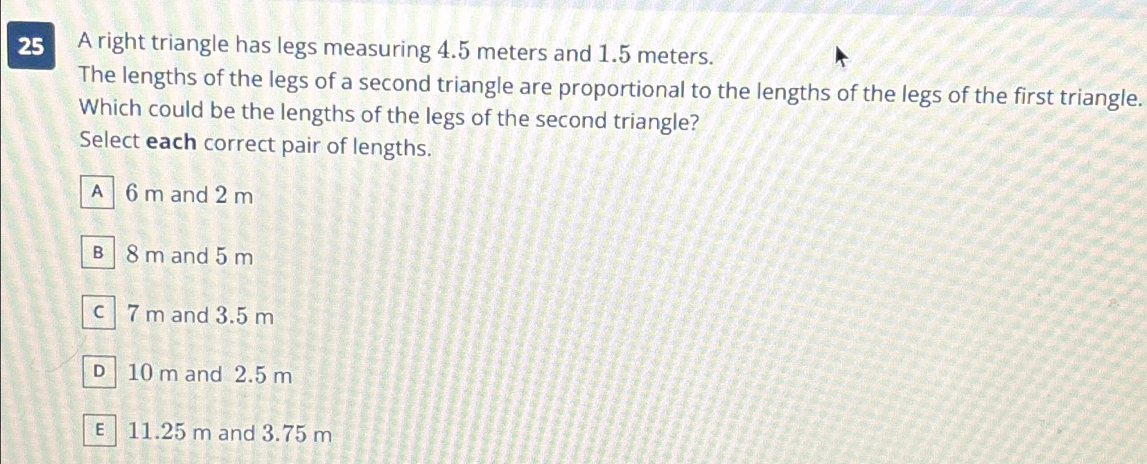 Solved 25 ï A Right Triangle Has Legs Measuring 4 5 ï Meters Chegg