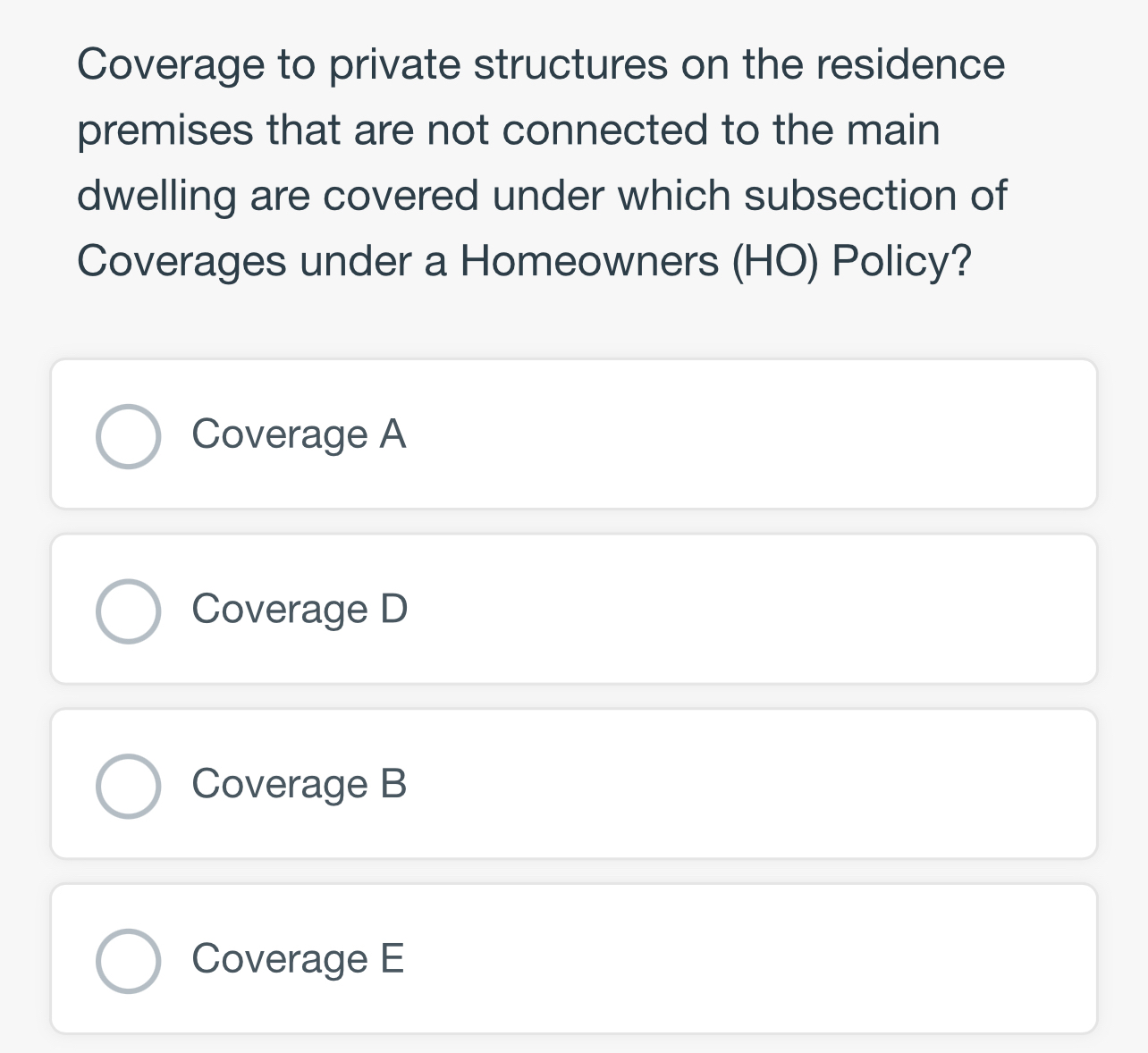 Solved Coverage to private structures on the residence | Chegg.com